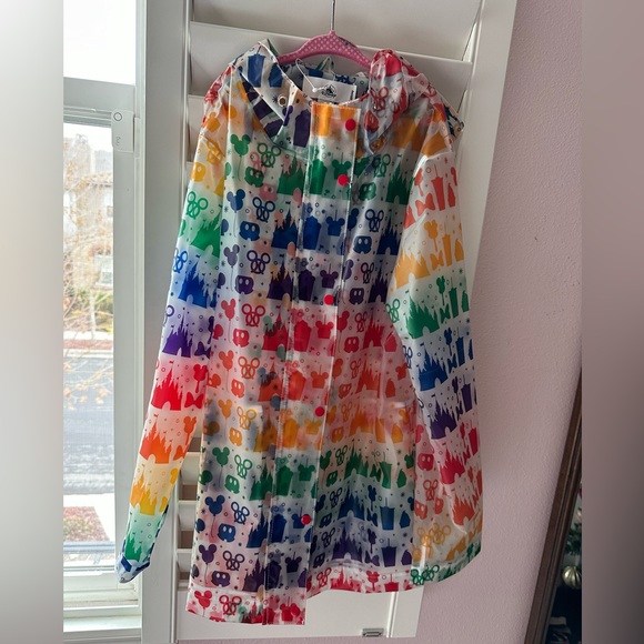 Disney | Jackets & Coats | Disney Rainbow Snacks And Famous Icons Rain ...